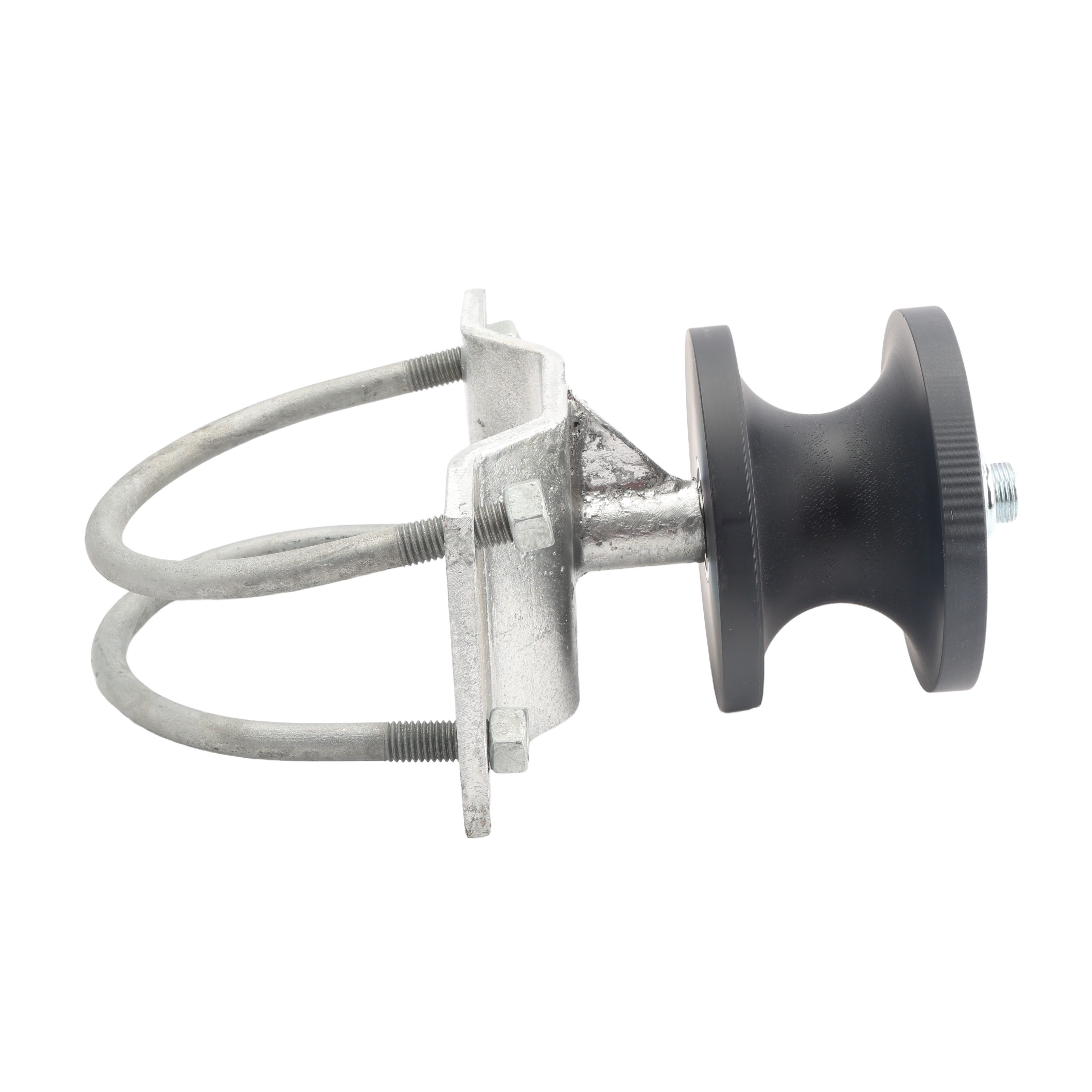 Chain Link 6 5/8" Round Post x 2 1/2" [2 3/8" OD] Round Gate Frame Nylon Cantilever Roller for ...