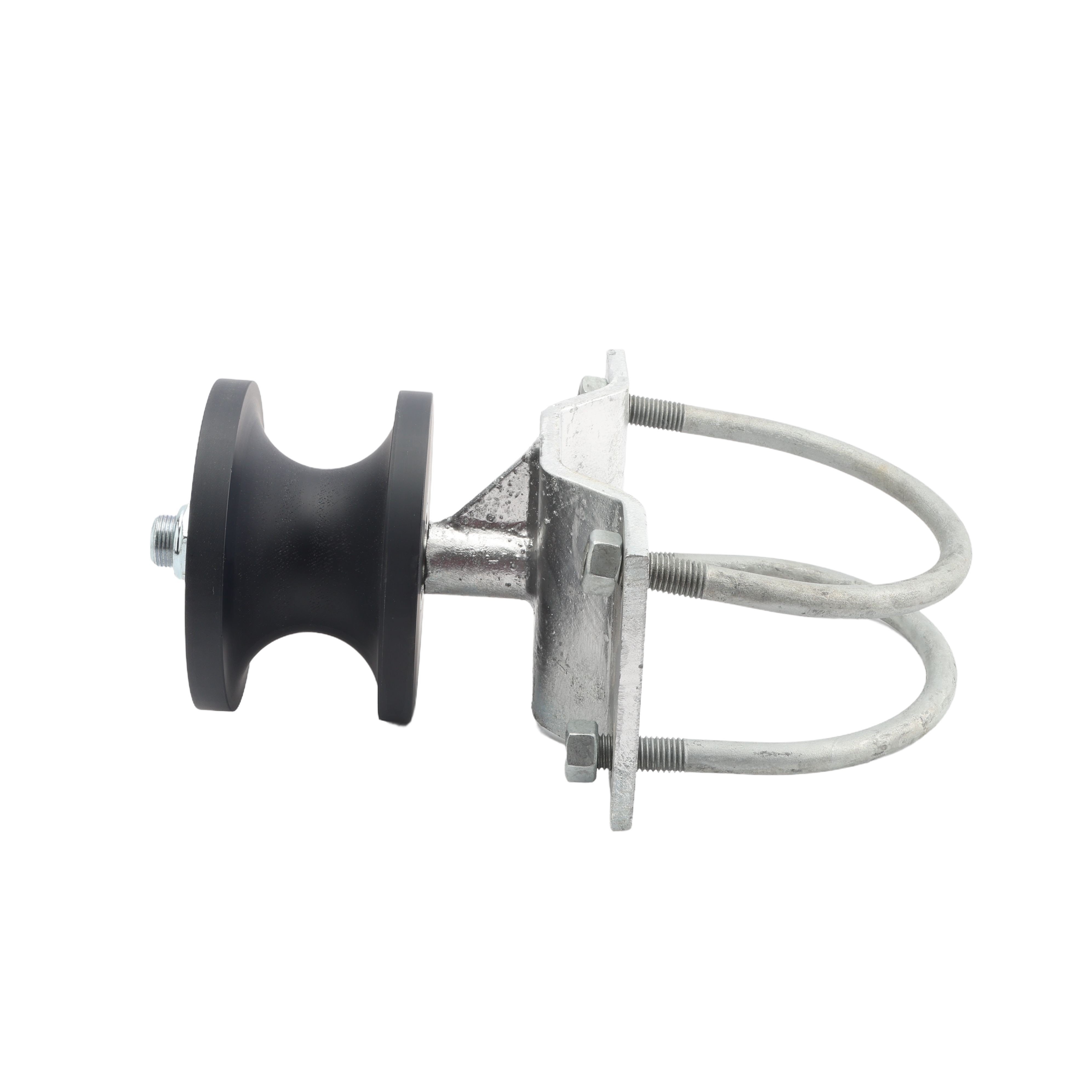 Chain Link 6 5/8" Round Post x 2 1/2" [2 3/8" OD] Round Gate Frame Nylon Cantilever Roller for ...