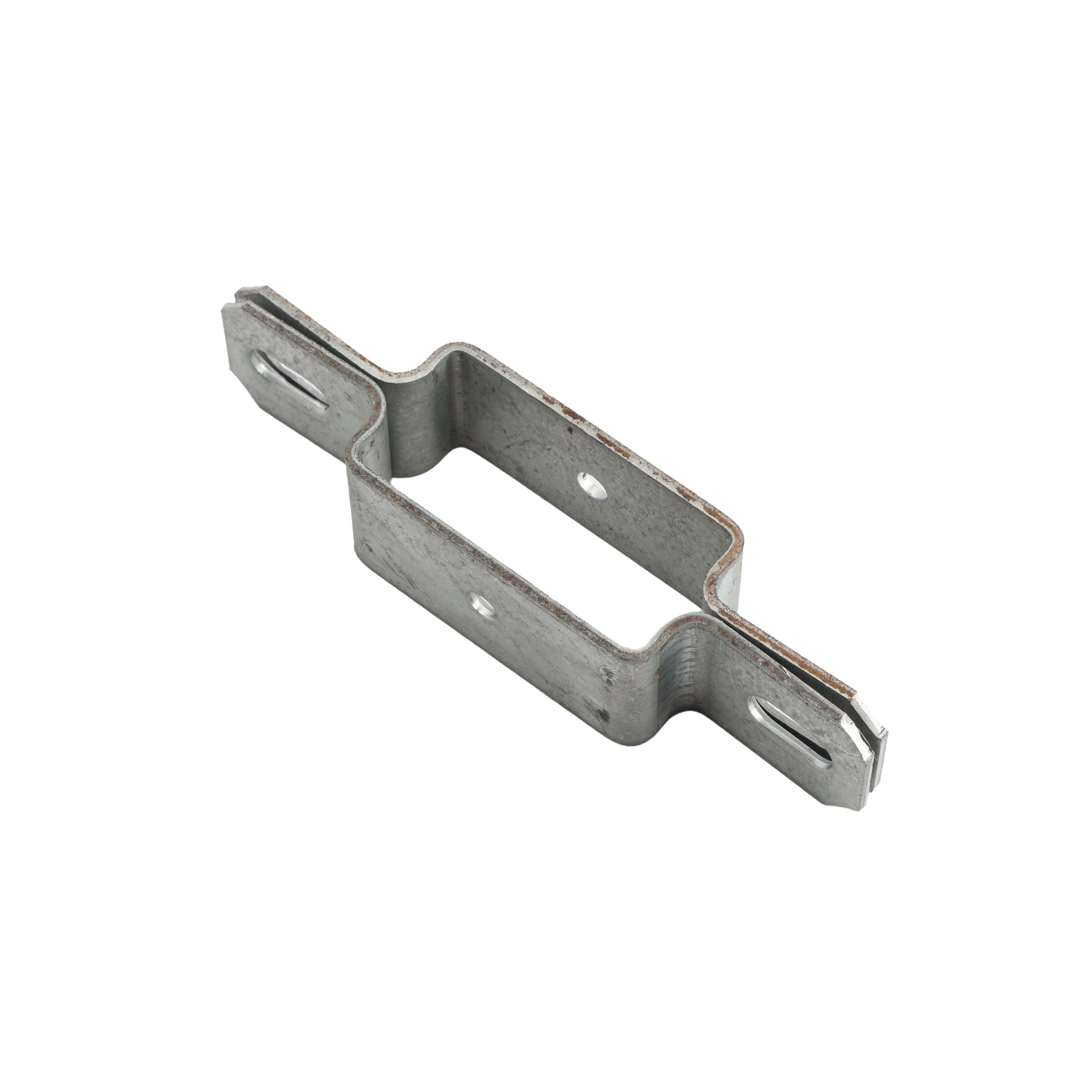 2 1/2" Post x 1 1/4" Rail Square Line Rail Clamp Chain Link Galvanized ...